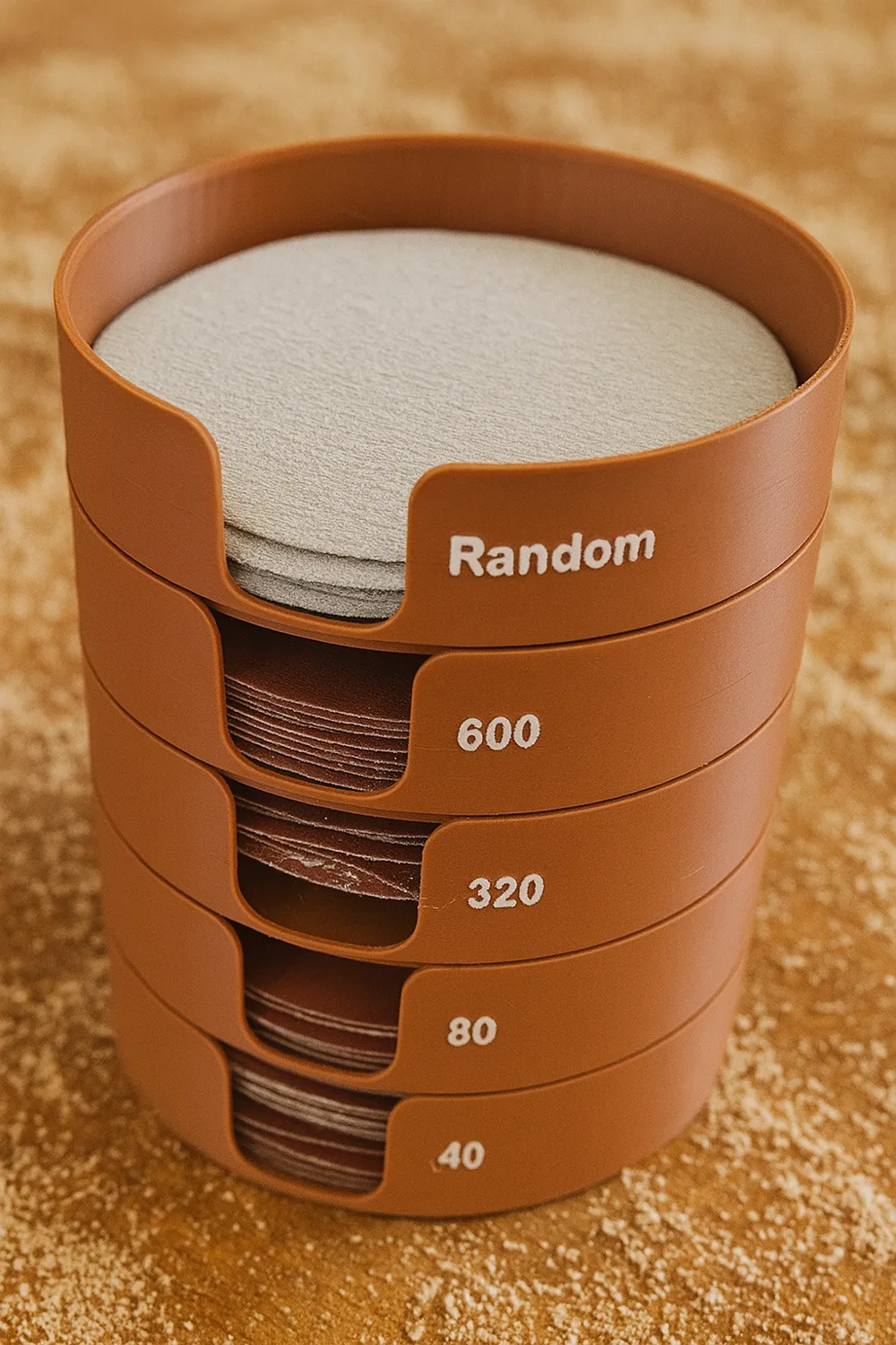 5-Inch Sandpaper Disc Stackable Organizer by Dehydrate7 MakerWorld: Download Free 3D Models
