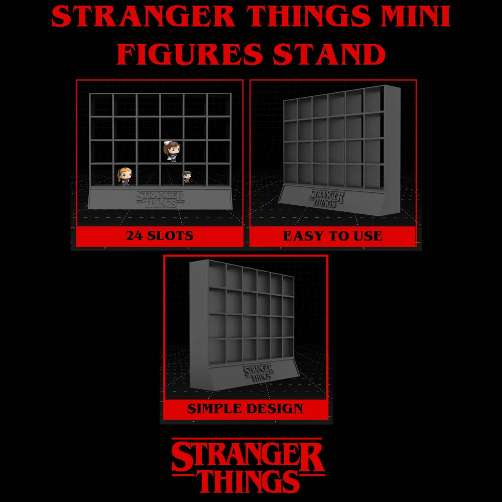 Stranger Things Mini Figures Stand – Fan Made - Free 3D Print Model ...