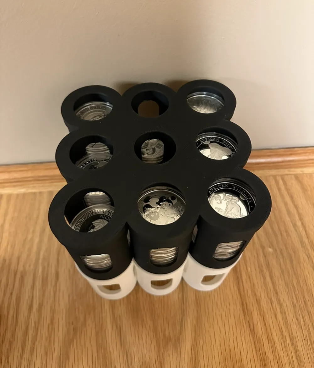 Silver Coin Organizer (up to 90 Silver coins) - Free 3D Print Model ...