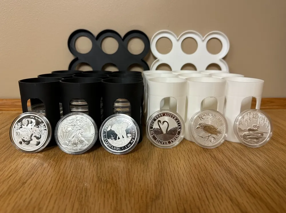 Silver Coin Organizer (up to 90 Silver coins) - Free 3D Print Model ...
