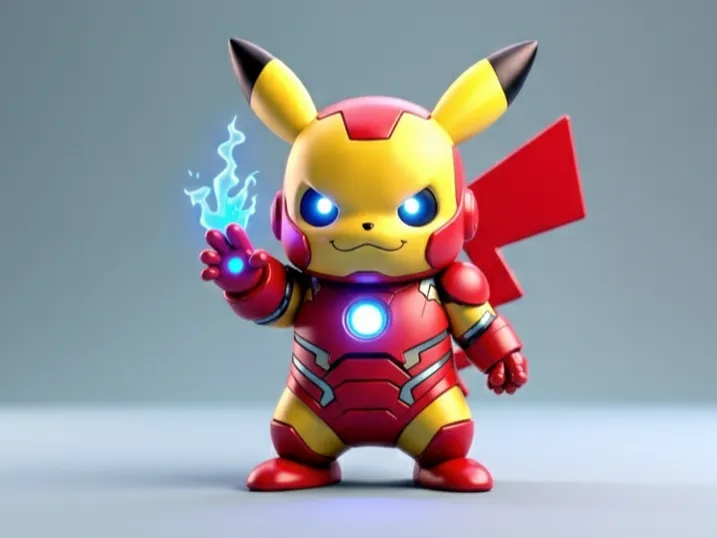 Iron Pikachu (Cute Iron man Pikachu) No AMS needed - Free 3D Print ...