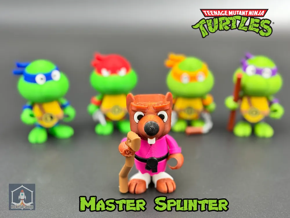 TMNT Master Splinter Cute Minifigure by Rocketlab Design - MakerWorld