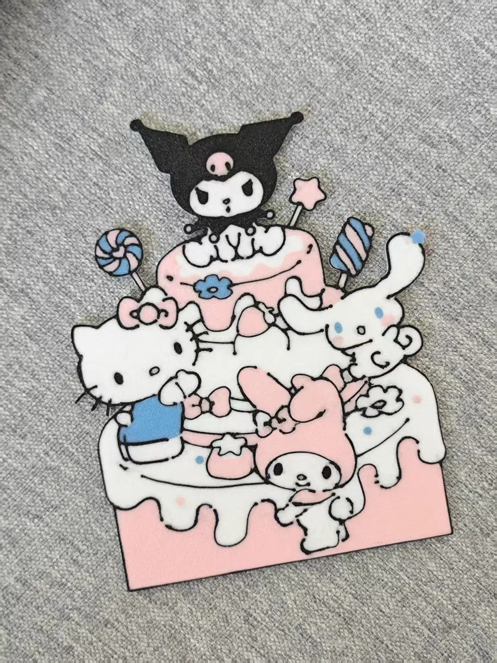 Fridge magnet Birthday cake Kuromi + Cinnamoroll + My Melody + Kitty ...