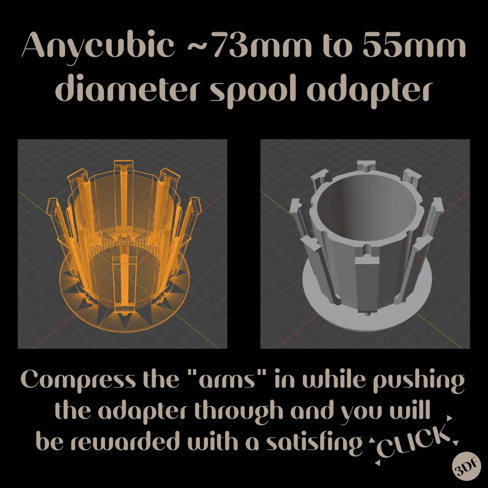 Anycubic Spool Adapter ~73mm to 55mm dia. (Eg AMS) by 3DFreeman ...