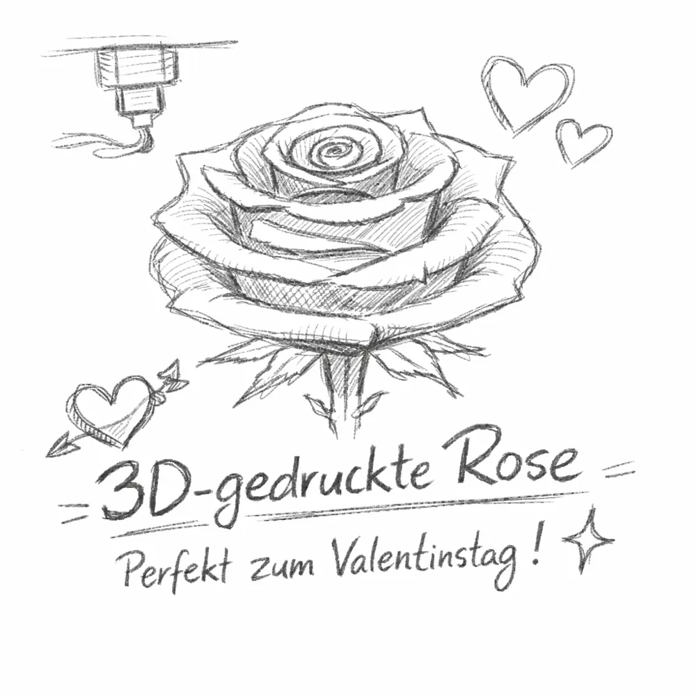 Eine ewige Rose aus dem 3D-Drucker – Kostenloses 3D-Druckmodell ...