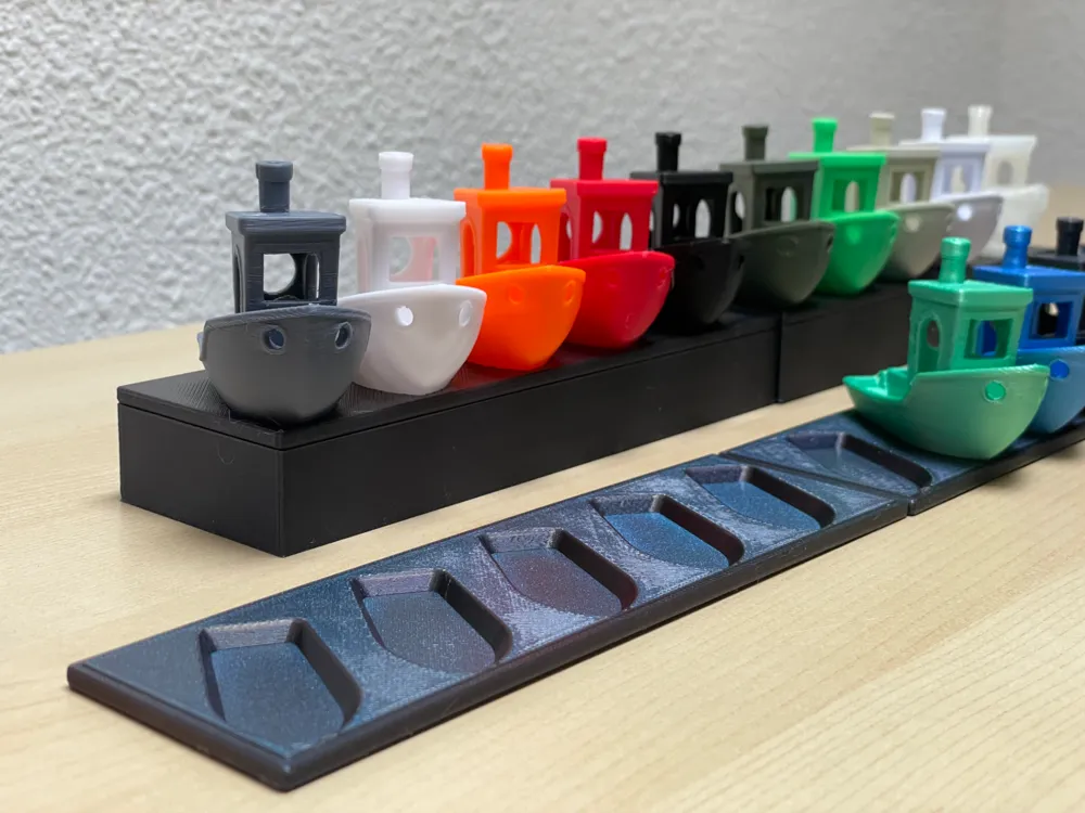Benchy display shelf holder flat, high, modular - Free 3D Print Model ...