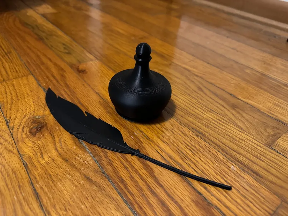 Raven Feather Quill and Inkwell by Kopp3D - MakerWorld