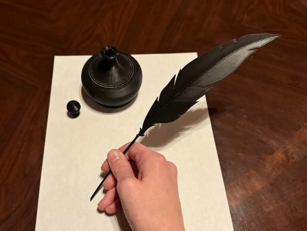Raven Feather Quill and Inkwell by Kopp3D MakerWorld: Download Free 3D ...