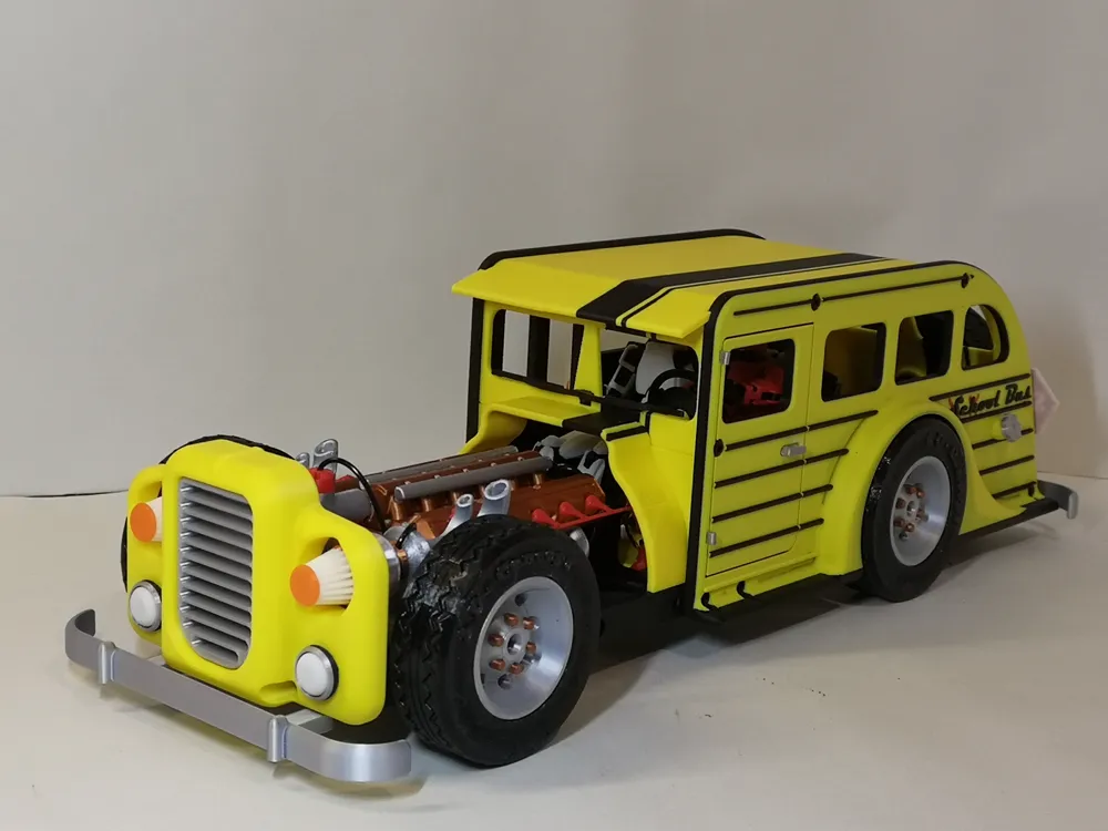 School Bus - Hot Rod - V12 Engine by AD-Concept MakerWorld: Download Free 3D Models