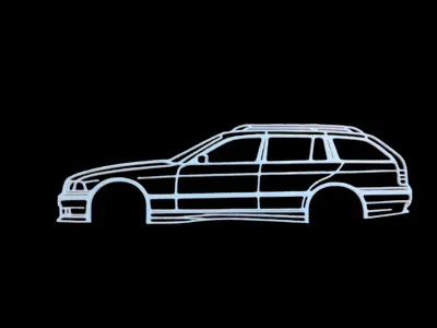bmw 2016 3 SERIES F30 silhouette wall art by cruse2382 - MakerWorld