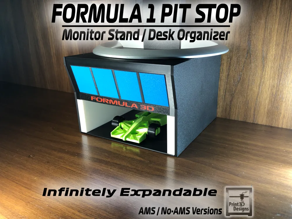 Formula 1 Pit Stop Monitor Stand / Desk Organizer by PRINT3D DESIGNS ...