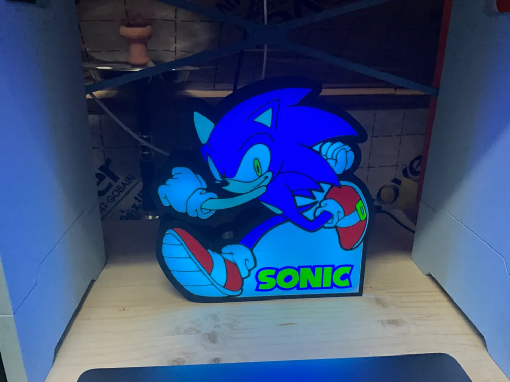 sonic led Lightbox by Vitormhs - MakerWorld