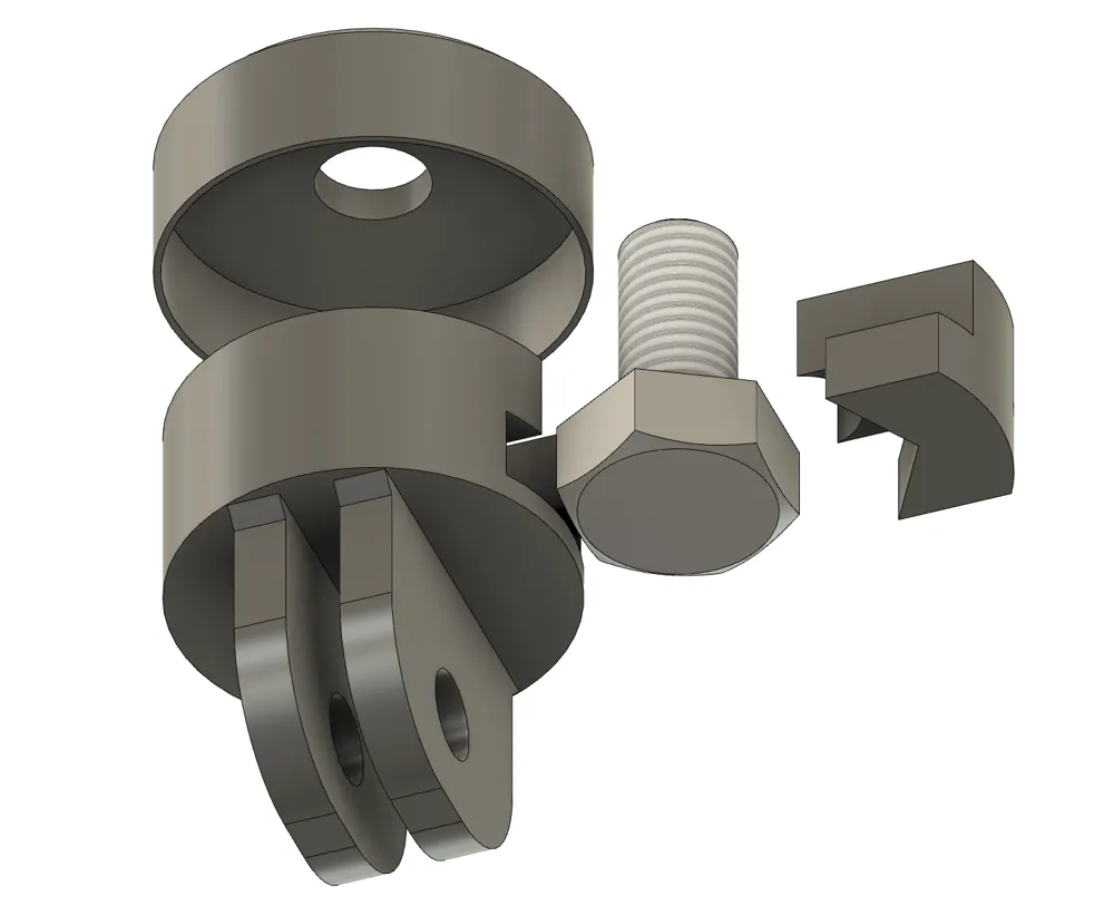 1/4-20 GoPro Mounting Finger Adapter - Heavy Duty - Free 3D Print Model ...
