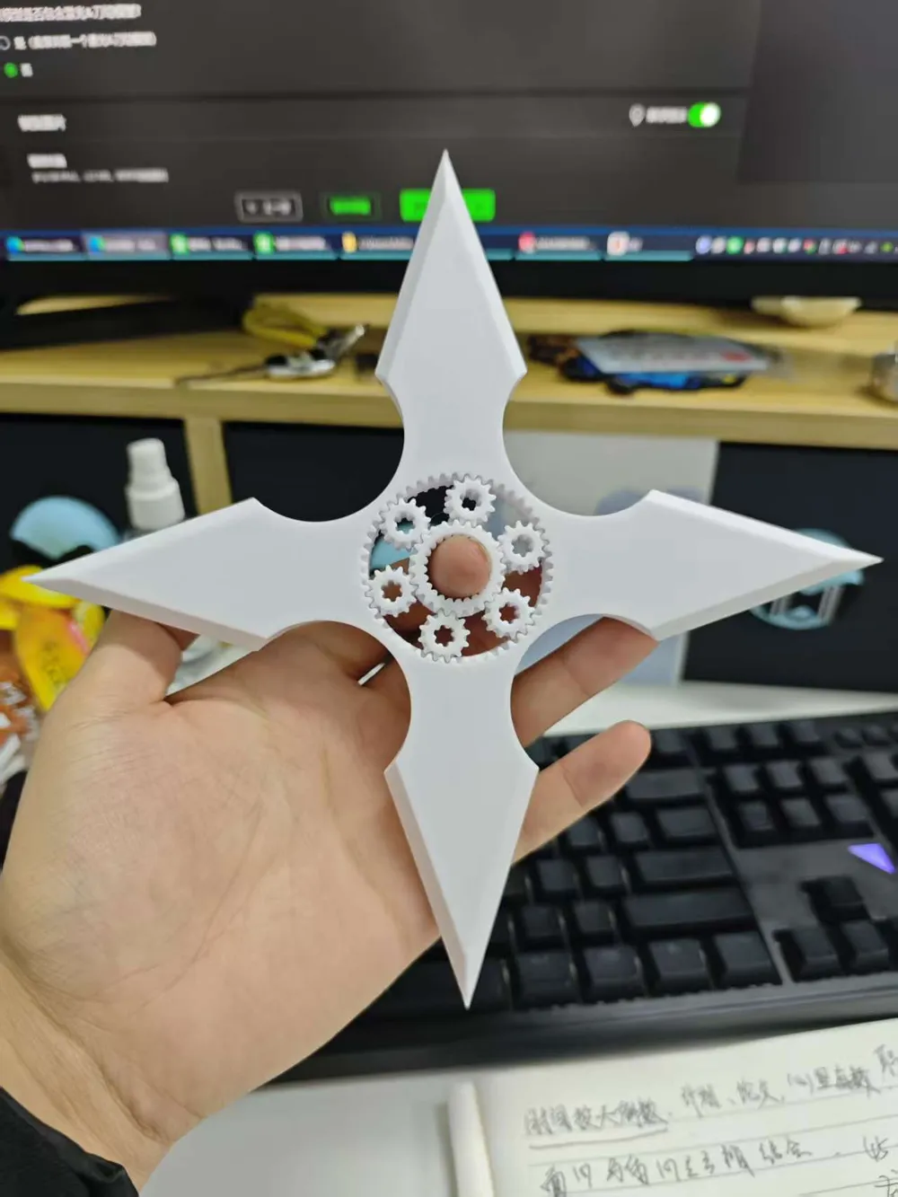 Cyber Shuriken Four-Blade Gear Spinner Dart (Package Opener) by New ...