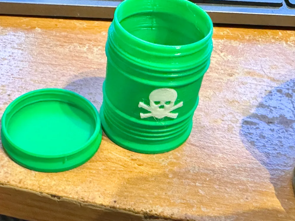 Toxic Waste Barrel Stash Container - Free 3D Print Model - MakerWorld