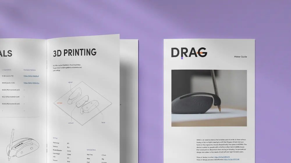 DRAG | Assistive Writing and Drawing Device - Free 3D Print Model ...