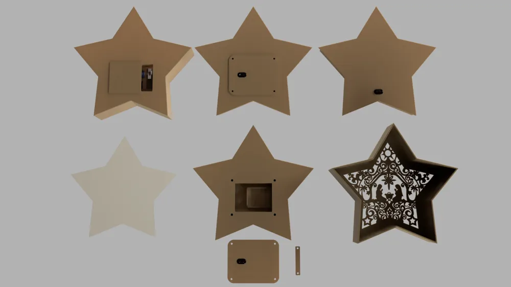 Shadow Nativity Scene Star - ESP32 WLED by BobSonicLab - MakerWorld