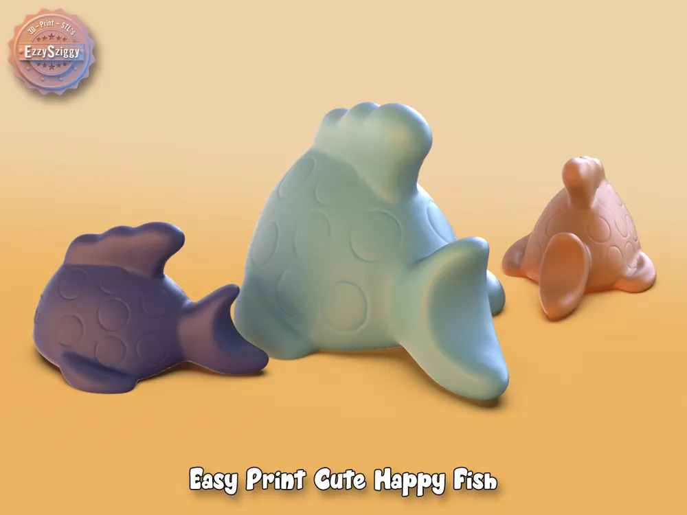 Easy Print Cute Happy Fish by EzzySziggy MakerWorld: Download Free 3D Models