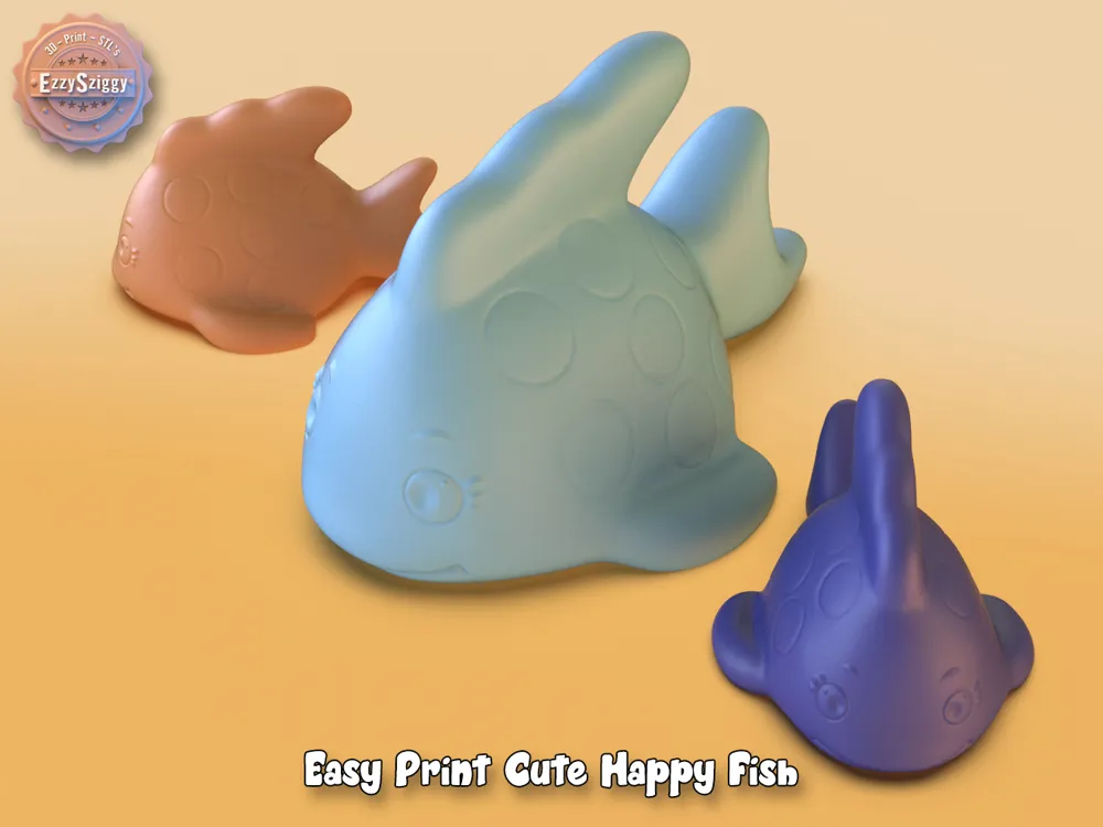 Easy Print Cute Happy Fish by EzzySziggy - MakerWorld