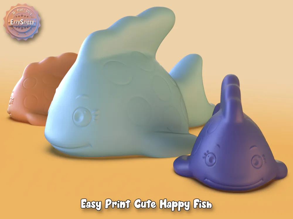 Easy Print Cute Happy Fish by EzzySziggy - MakerWorld
