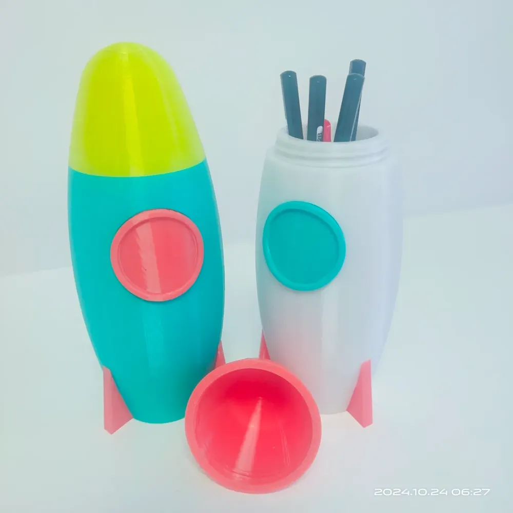 Cartoon Rocket Pencil Case/Pen Holder/Storage Box by YiYueMakerWorld ...