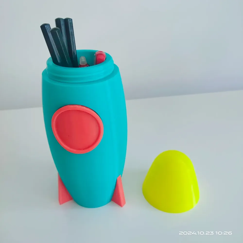 Cartoon Rocket Pencil Case/Pen Holder/Storage Box by YiYueMakerWorld ...