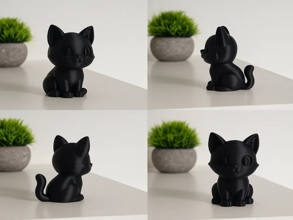 Mini Black Cat - Cute Cat Figurine - Free 3D Print Model - MakerWorld