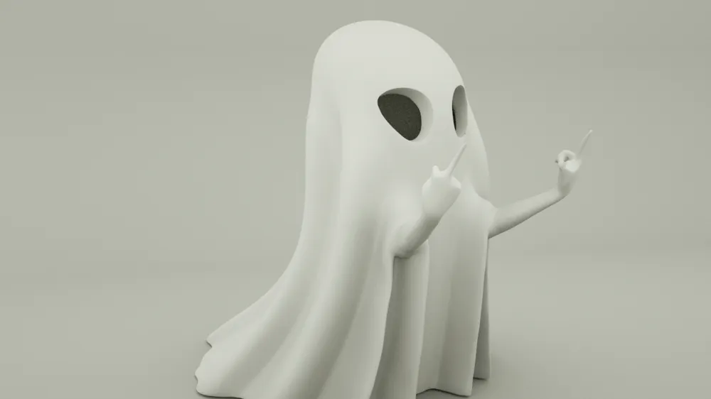 Middle Finger Ghost by 9527-9527 MakerWorld: Download Free 3D Models