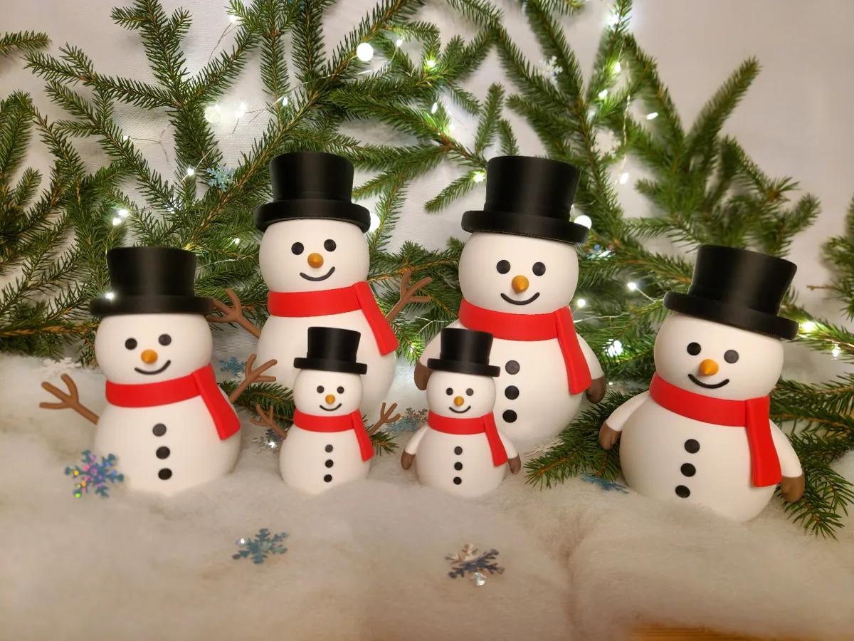 Snowman – Two Variants - No AMS - Free 3D Print Model - MakerWorld