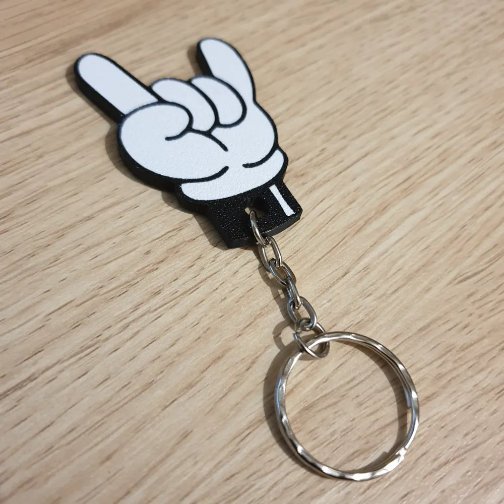 Mickey Mouse Devil Horns Keyring by TheCreativeLily - MakerWorld