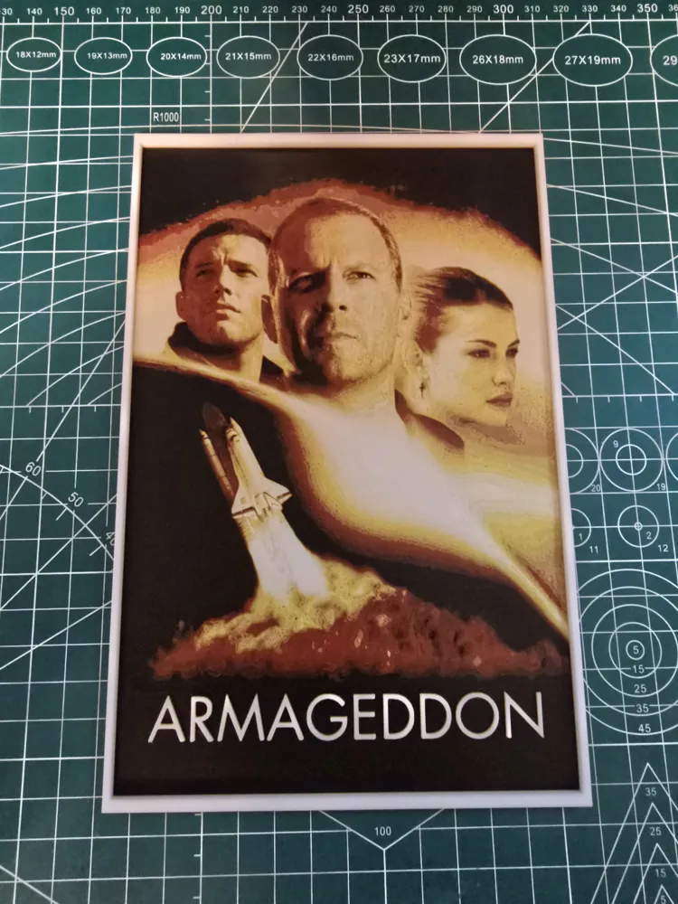Armageddon Movie Poster - Hueforge Art - Free 3D Print Model - MakerWorld