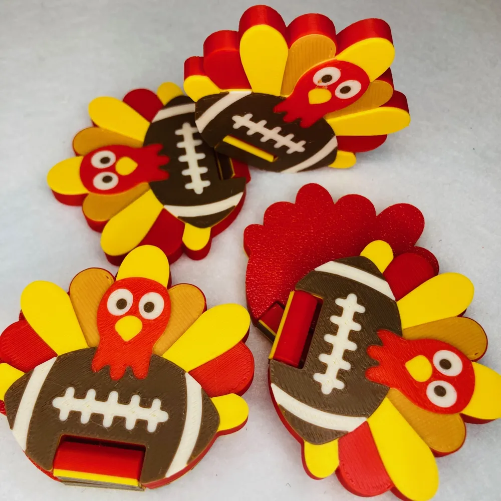 Football Turkey Slider+Flip Fidget Print in Place - Free 3D Print Model ...