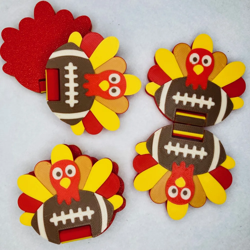 Football Turkey Slider+Flip Fidget Print in Place - Free 3D Print Model ...