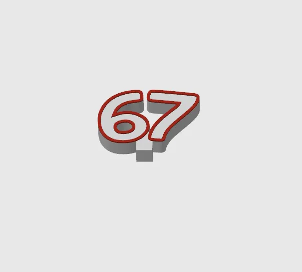 67 Pencil Topper - V2 - Free 3D Print Model - MakerWorld
