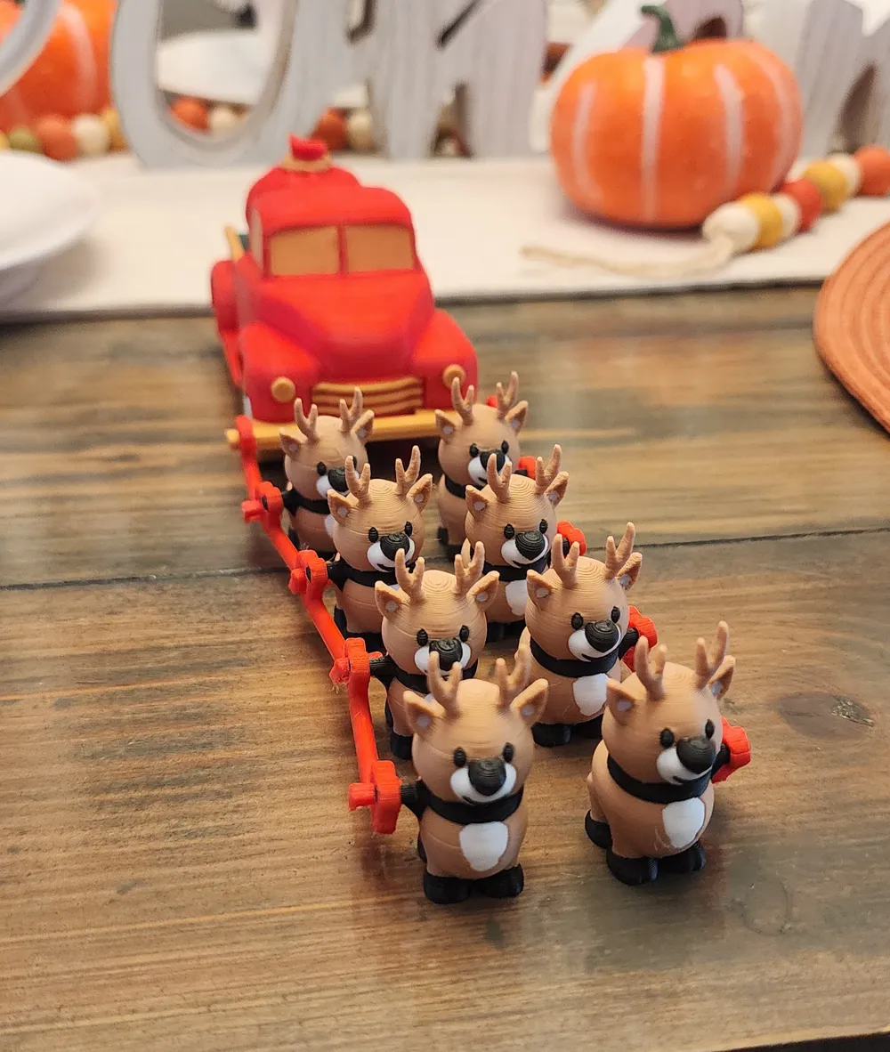 Trineo Camión de Santa de los años 50 con Renos Opcionales por ...