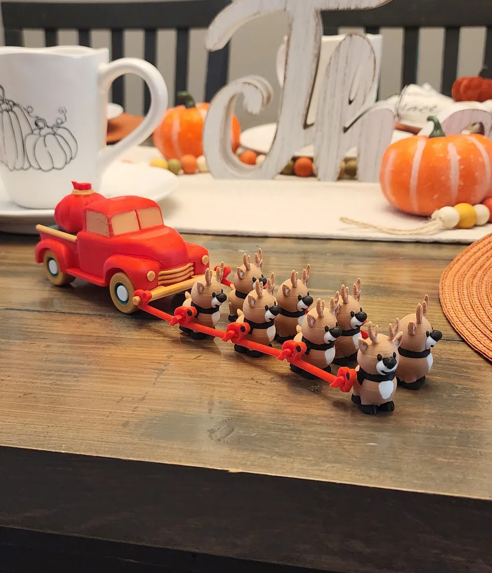 Trineo Camión de Santa de los años 50 con Renos Opcionales por ...