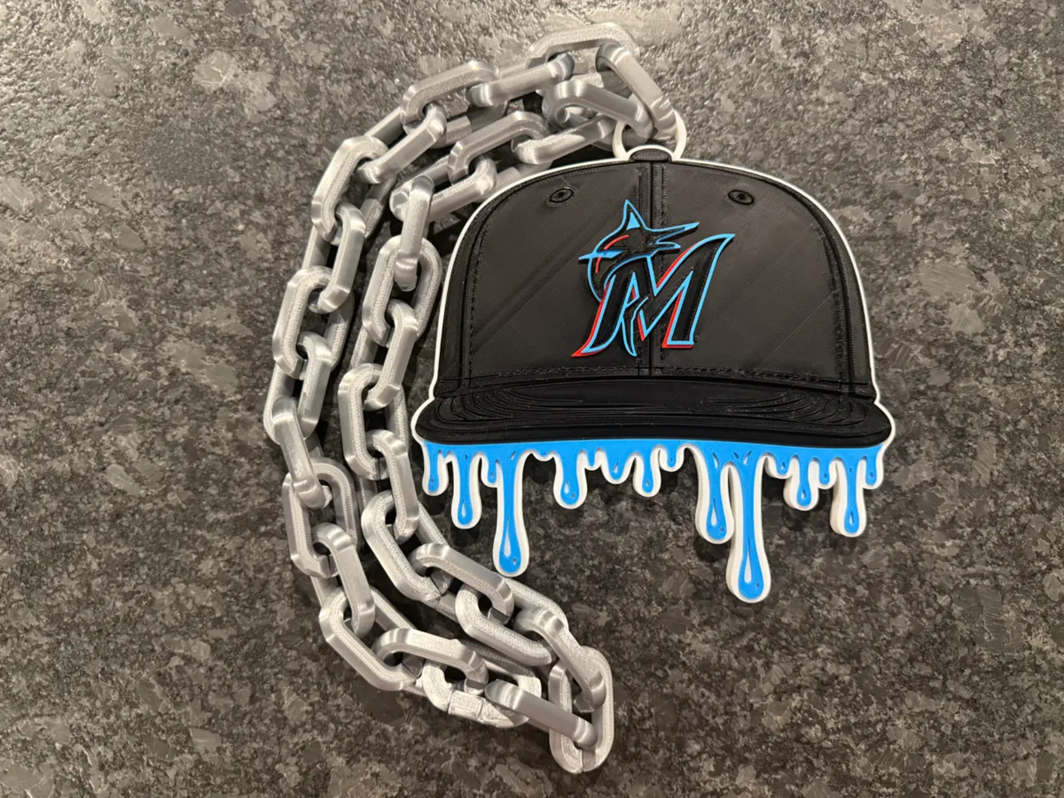 Miami Marlins Drip Baseball Cap Hype Chain - Free 3D Print Model ...