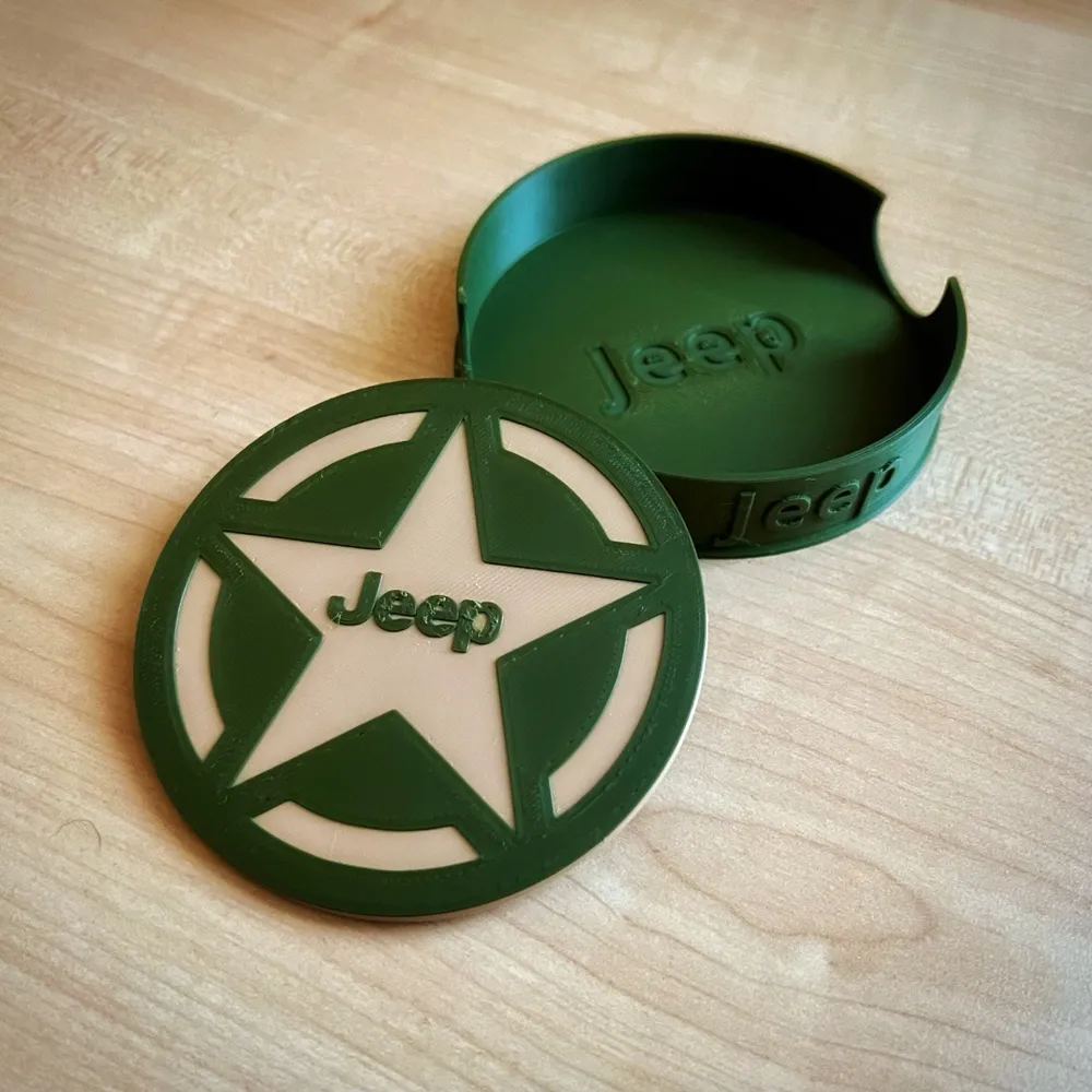 Jeep logo coaster by Nirolfix MakerWorld: Download Free 3D Models