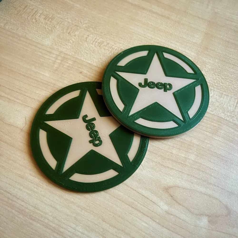Jeep logo coaster - Free 3D Print Model - MakerWorld