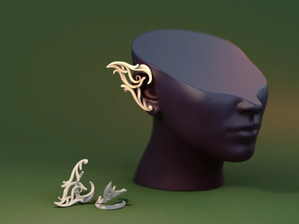 Elf Ears - Earcuff Holeless Earrings - Free 3D Print Model - MakerWorld