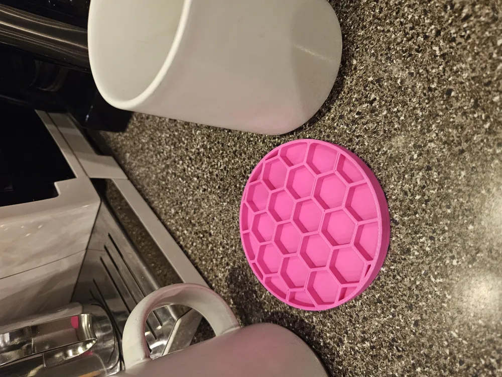 Hexagon drink coaster with spill catcher honeycomb by Cj MakerWorld ...