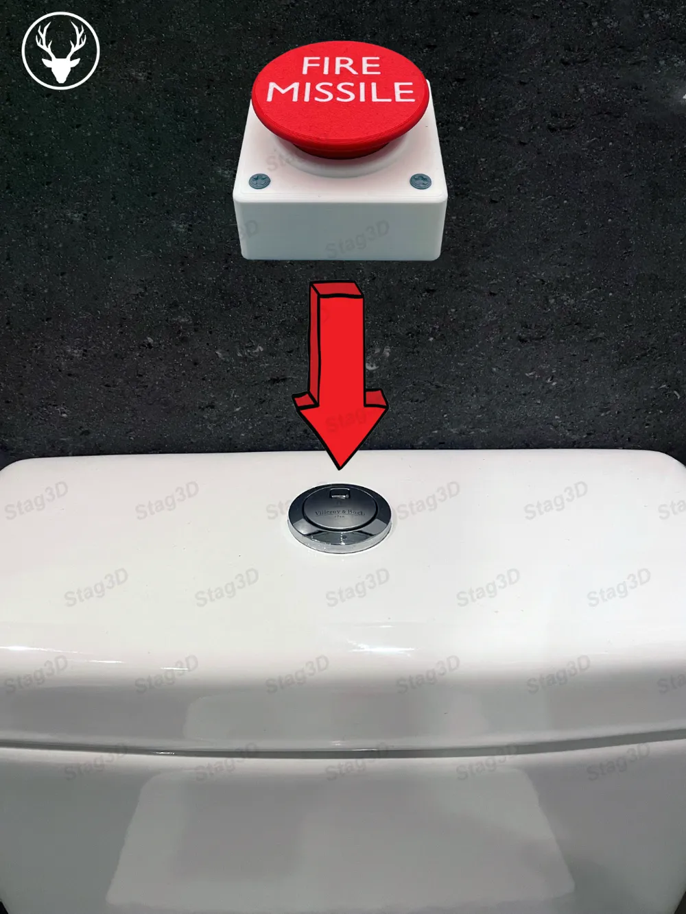 Fire Missile toilet button cover! - Free 3D Print Model - MakerWorld