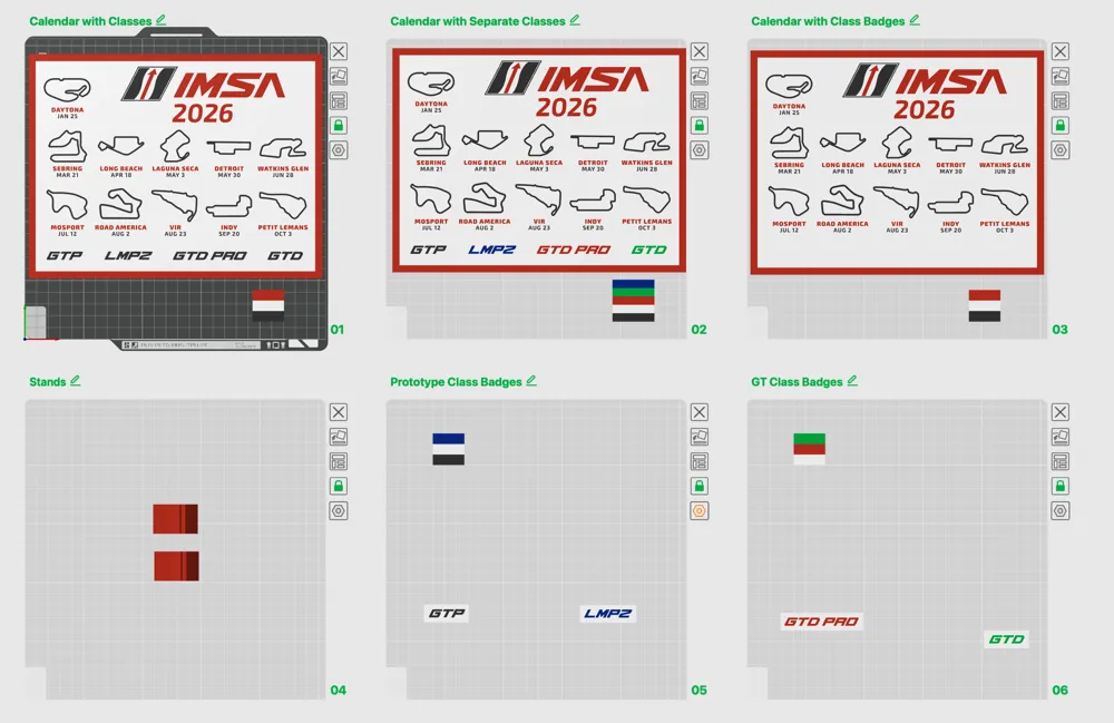 2026 IMSA Race Calendar - Free 3D Print Model - MakerWorld