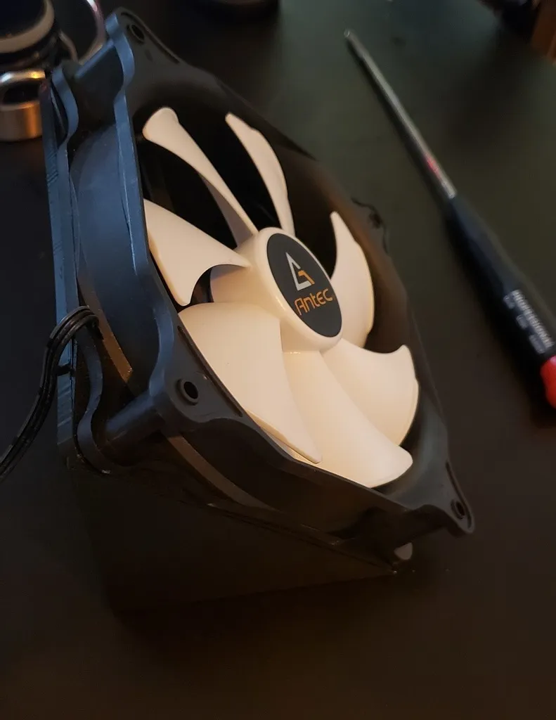 120mm Angled Fan Mount Remixed by moonrakerone - MakerWorld