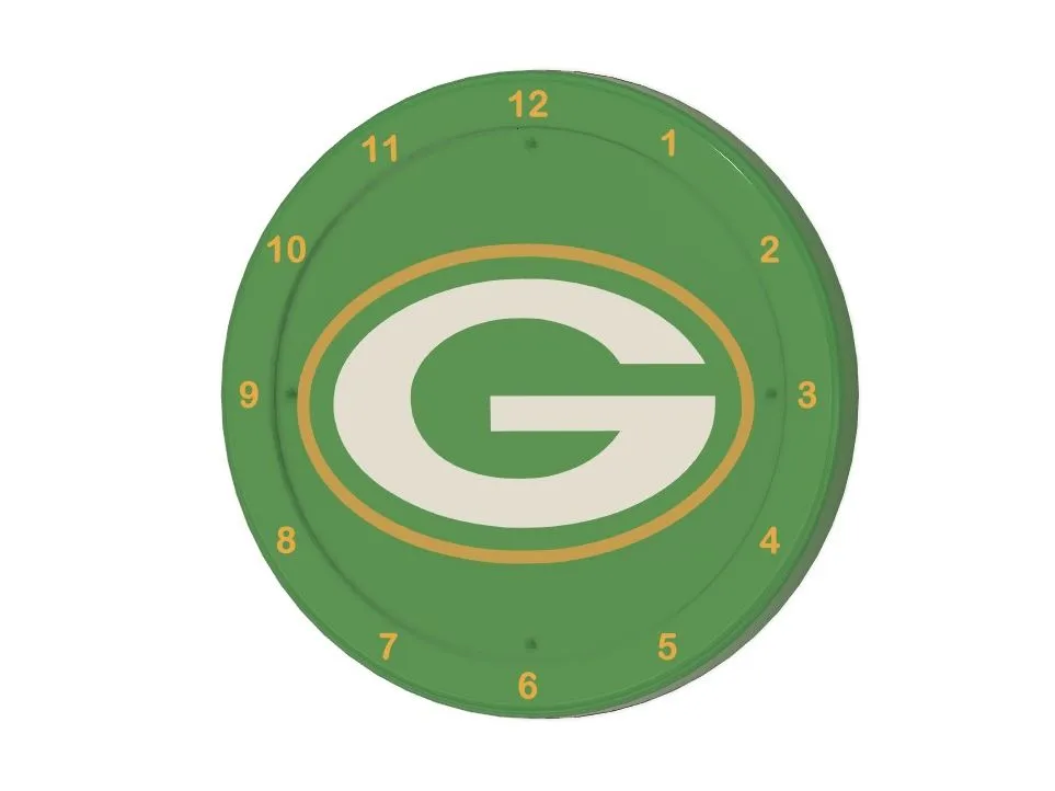 Green Bay Packers Clock Face - Free 3D Print Model - MakerWorld