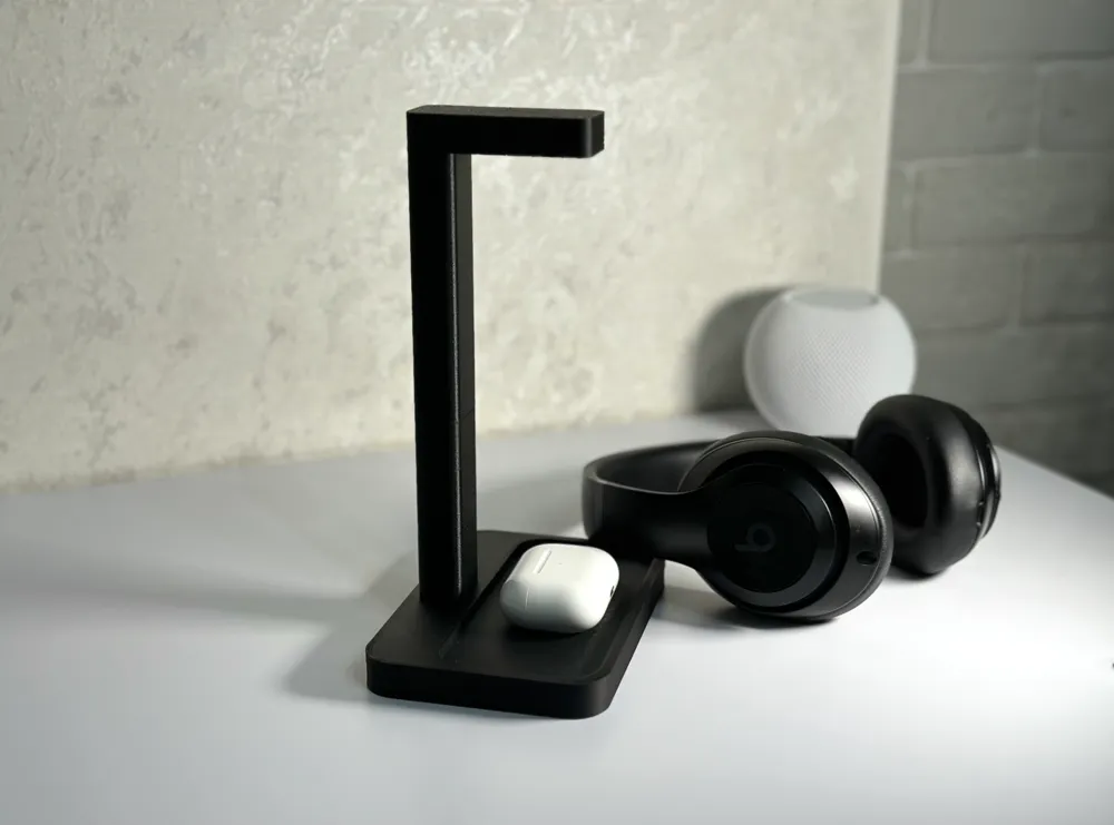 Headphone stand - headset holder with tray - Free 3D Print Model ...