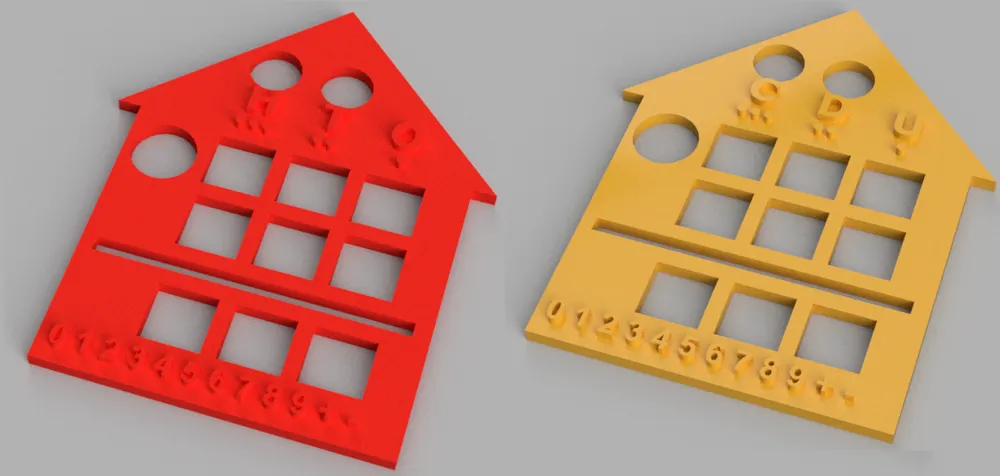 Addition and subtraction house, two colors. - Free 3D Print Model ...