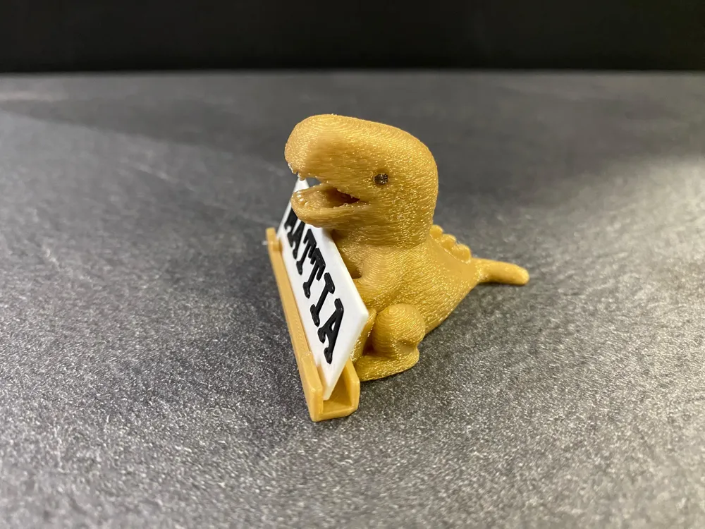 Cute Dino Name Card Holder – 3D Printable Desk - Free 3D Print Model ...