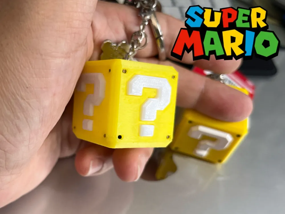 Super Mario question block keychain by Leungs - MakerWorld