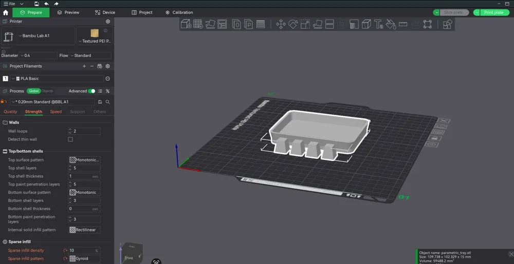 Fully Parametric Rectangular Tray / Planter Base - Free 3D Print Model ...